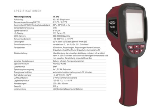 Testboy Wärmebildkamera TV 292 im Koffer - Philipp Wagner Shop